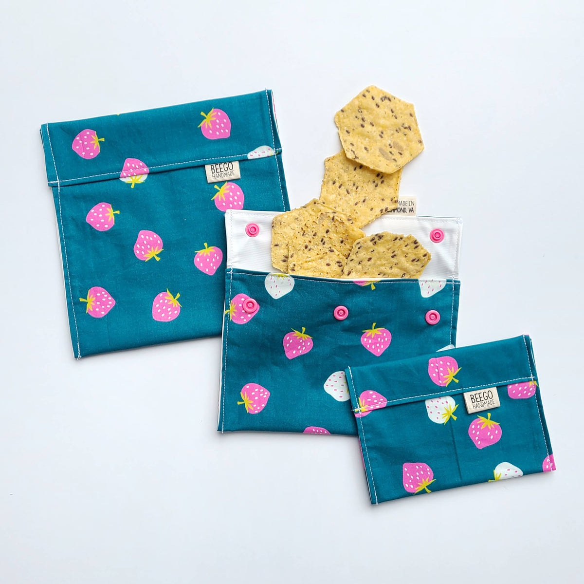 Strawberry Toss Snack Bag – Beego Handmade